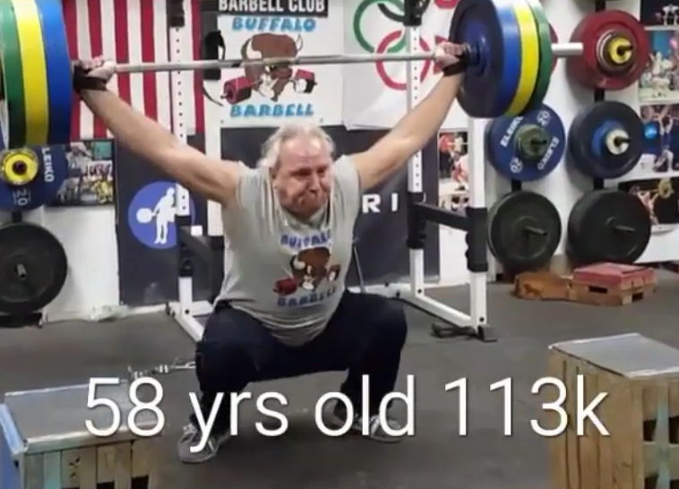 Motivation: 58 Year Old Mark Solomon Hang Snatches 113kg | BarBend