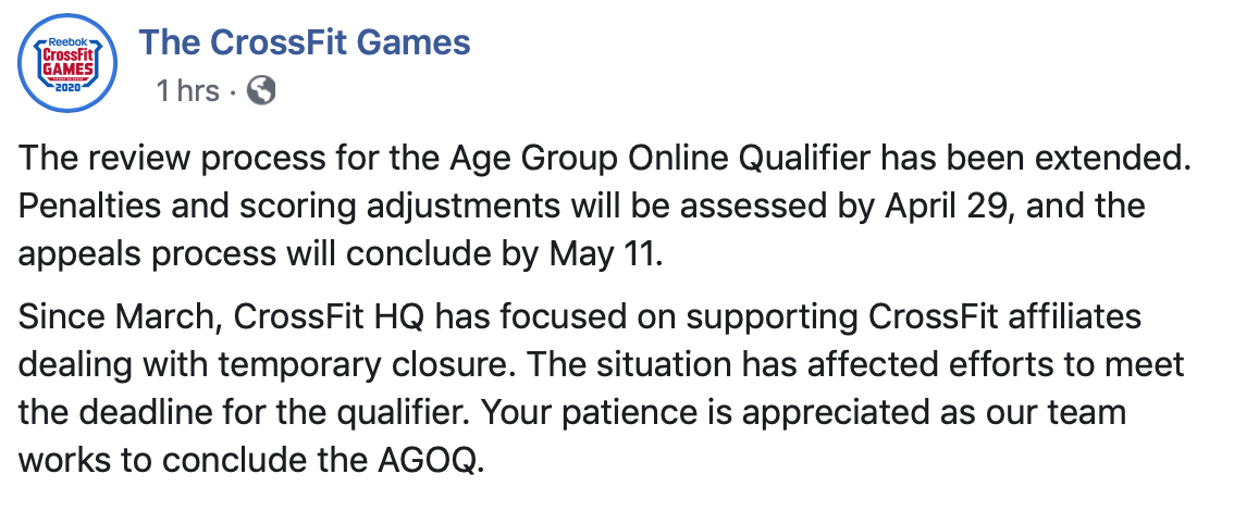 CrossFit HQ Extends Video Review Process for AGOQ | BarBend