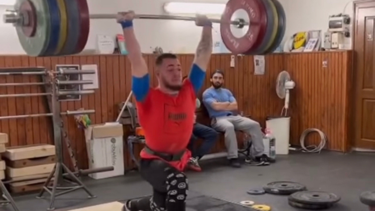 Weightlifter Karlos Nasar (81KG) Clean & Jerks Unofficial World Record ...