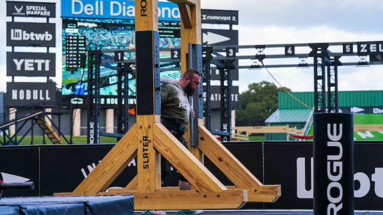 2022 Rogue Invitational Strongman Event 5 — "Yoke Carry Overhead Log ...